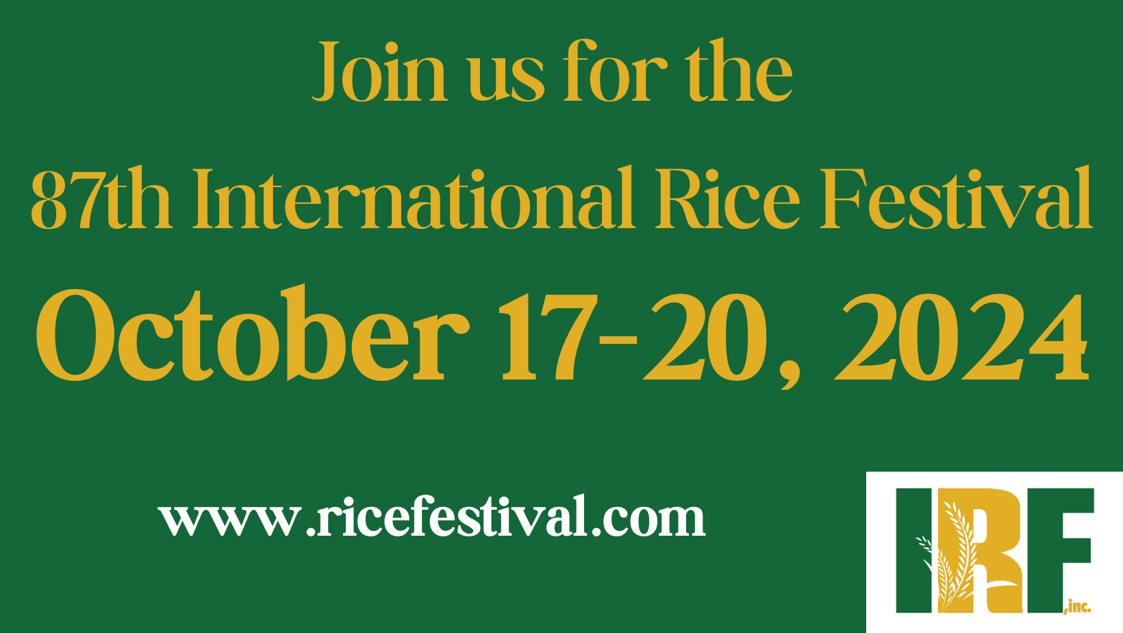 87th International Rice Festival - acadiatourism.org
